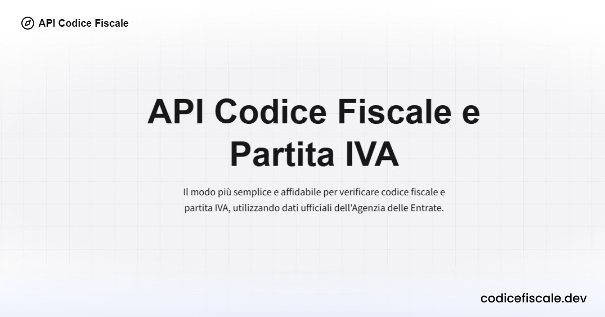 API Codice Fiscale - Verifica Codice Fiscale & Partita IVA Online